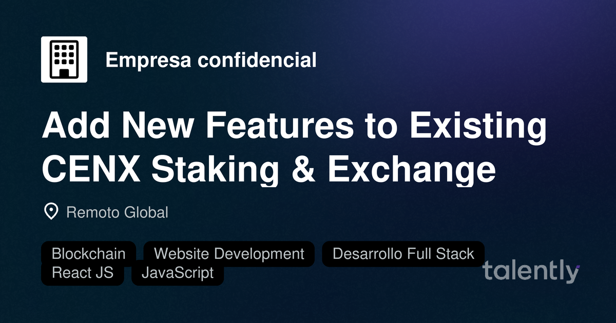 Add New Features to Existing CENX Staking & Exchange DApp (BSC ...
