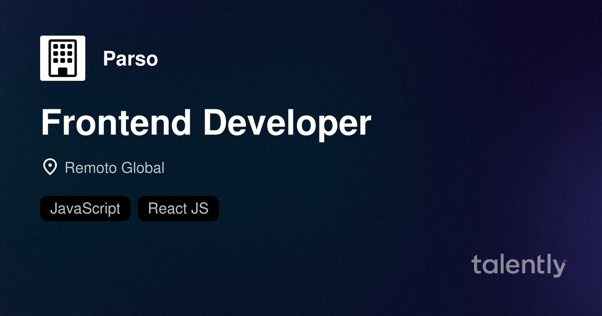 Desarrollador Frontend - trabajo remoto | Talently