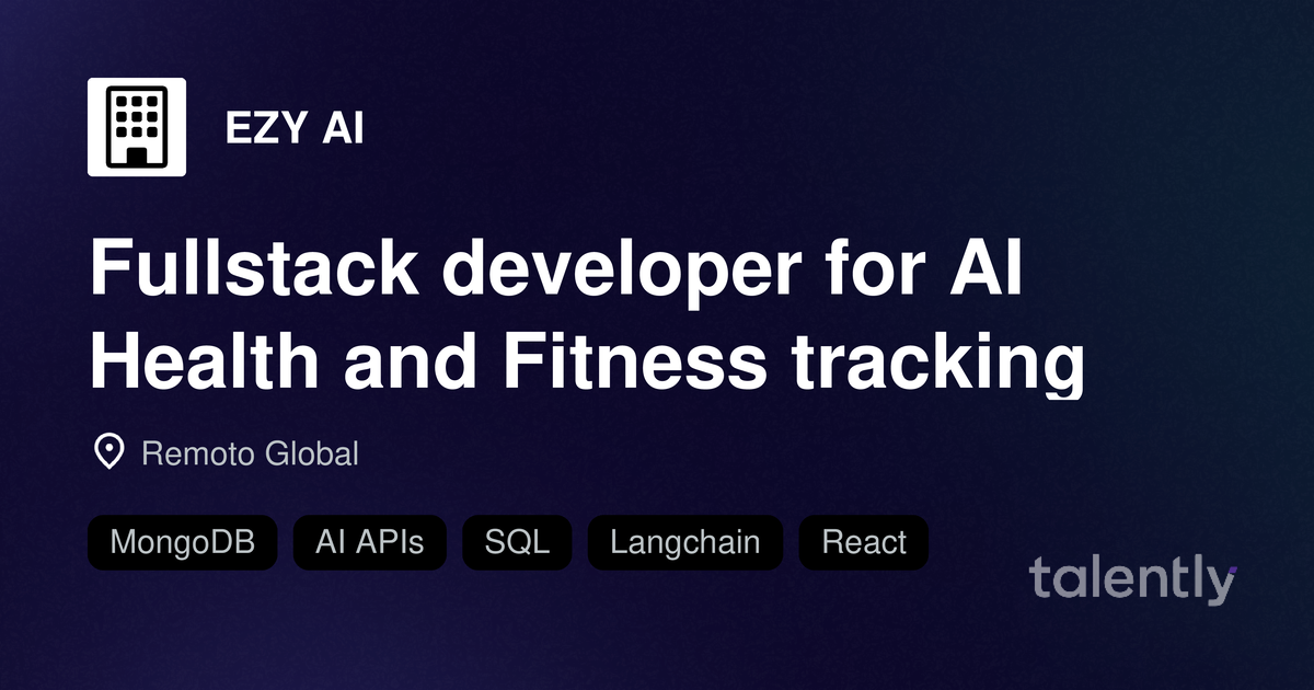 Desarrollador Fullstack for AI Health and Fitness tracking iOS/Android ...